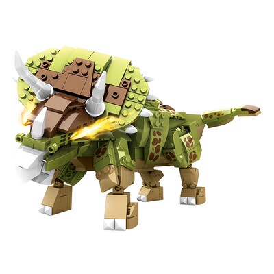 沃马积木恐龙儿童益智拼装玩具男