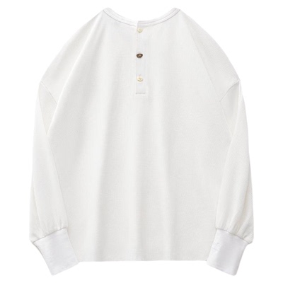 马登女装华夫格亨利衫长袖卫衣