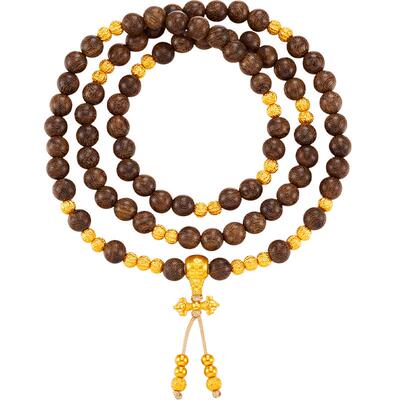 明牌珠宝古法黄金金刚杵手串 多宝系列足金菩提珠木珠手链AFK0420