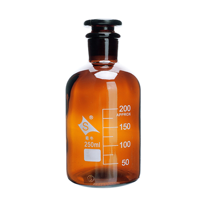 蜀牛棕色透明大口小口玻璃试剂瓶带刻度药剂瓶125 250 500 1000ml