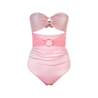 LazyDaisy粉细闪连体泳衣