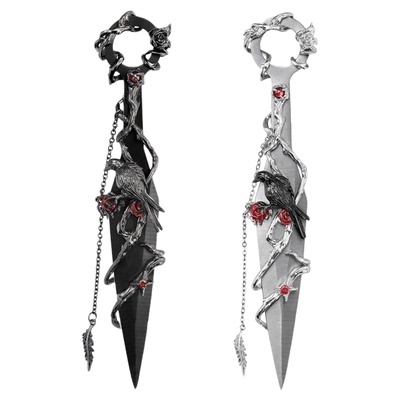 原创乌鸦手作刀小众设计玫瑰苦无刀拆快递防身小刀暗黑风送礼物