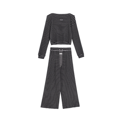 TurnSignal一字肩T恤长裤套装女