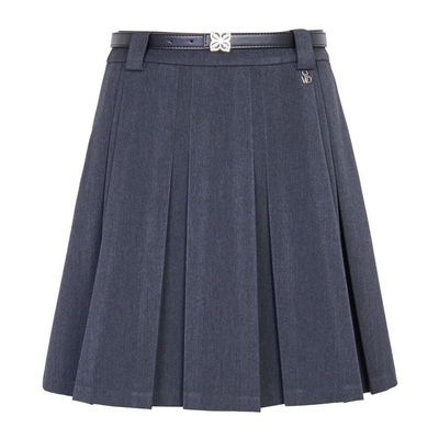 婉甸2025年冬季新品智灰压褶短裙1244K05GS1