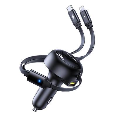 品胜车载充电器快充一拖二车充自带PD双线汽车点烟器适用苹果华为