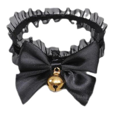 大小铃铛项圈蕾丝锁骨链黑色手腕