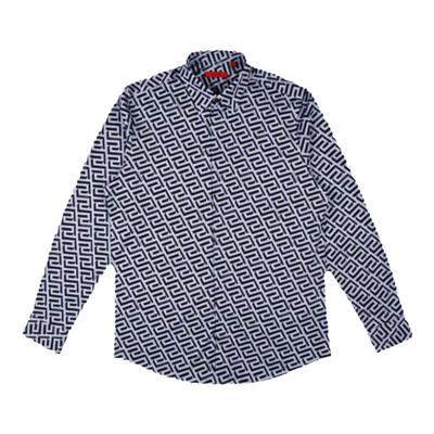 Raidy Boer/雷迪波尔男装春季满身印花修身全棉长袖衬衫 9007-79