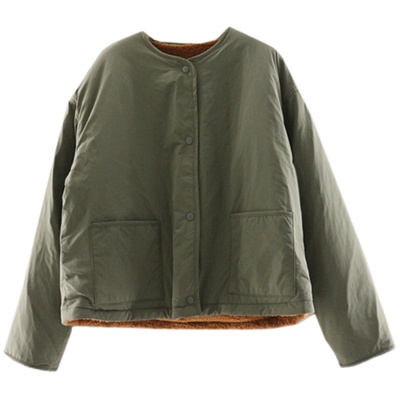 短款羊羔绒两面穿宽松保暖外套