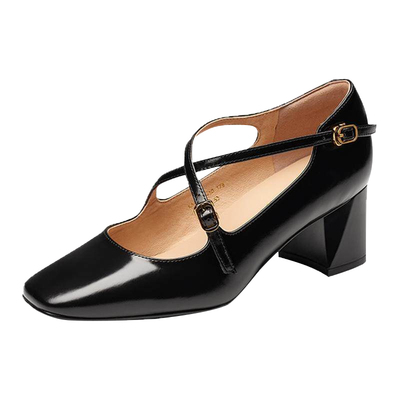 接吻猫法式方头优雅玛丽珍鞋女