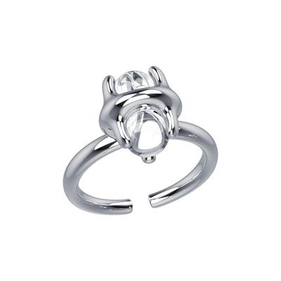 INIZIO白水晶双珠戒指开口可调