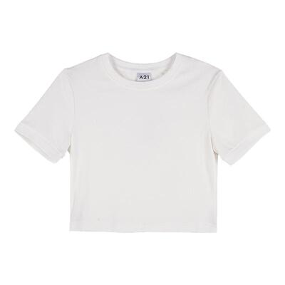 A21女装修身显瘦针织短袖T恤