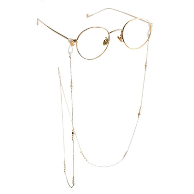 via途经天然珍珠脖轻奢眼镜绳