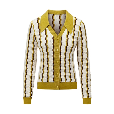 撞色文艺针织开衫MSLAN