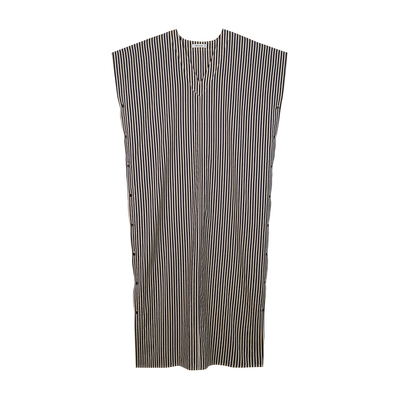 MRS真丝棉黑白条纹衬衫连衣裙