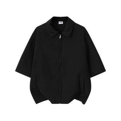 高级感polo衫男女短袖t恤夏季宽松韩版潮流华夫格翻领半袖上衣T恤