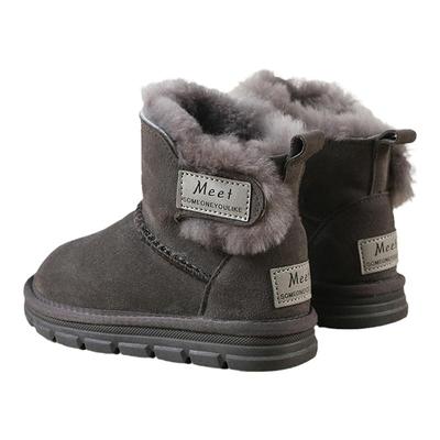 儿童雪地靴羊皮毛一体防滑真皮靴