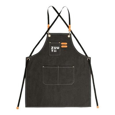 zuutii围裙厨房家用防水防油简约做饭耐脏水洗帆布围裙咖啡色
