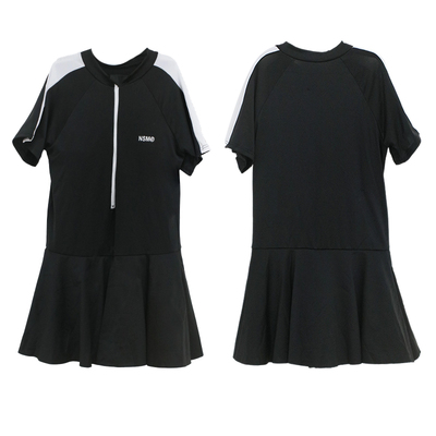 泡温泉泳衣女连体运动裙式保守遮肉显瘦游泳馆专用训练度假泳装