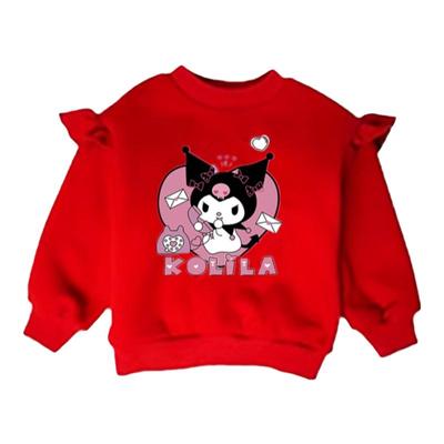 秋冬季小飞袖女童红色童装卫衣