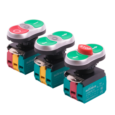 双位按钮开关自复位启动停止三位