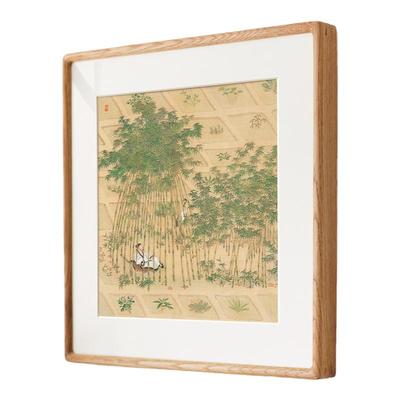 仇英乐园山水画新中式方形茶室