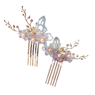 蝴蝶青雀原创公主复古典半影发梳