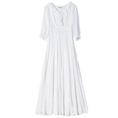 沙滩裙雪纺仙女风修身大摆