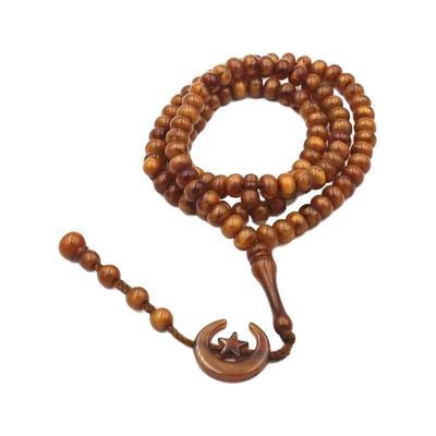 包邮回族礼拜念珠泰斯比哈99粒8厘星月款吊坠阿拉伯祈祷赞词