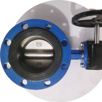 D341X涡轮法兰蝶阀烤漆球墨铸铁水阀开关给水消防中大体DN40-400