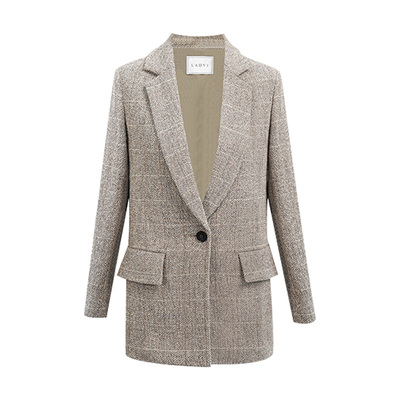 LadyJ意大利羊毛呢厚西装外套