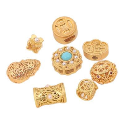 沙金小配件包18k金保色手串隔珠