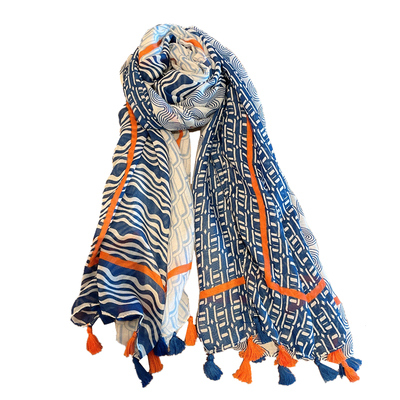 大海波浪丝巾女夏季披肩薄款围巾