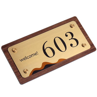 不锈钢面板亚克力底板门牌号定制