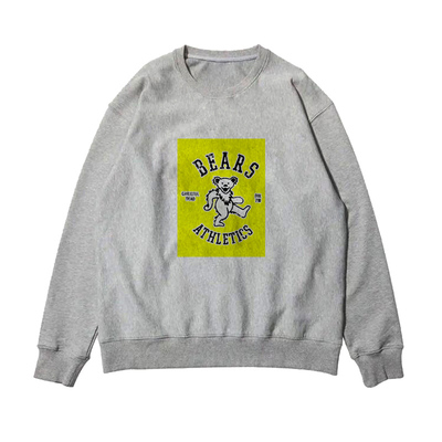 摇滚乐队印花加绒外套圆领卫衣