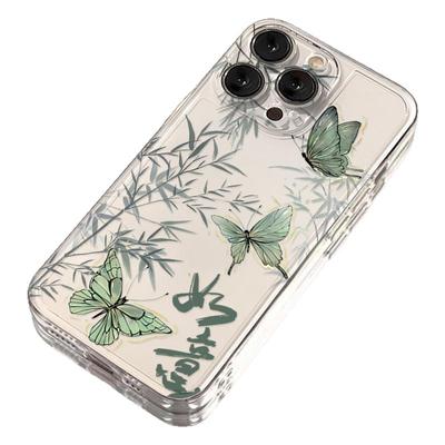 竹子蝴蝶如意适用苹果17/16pro手机壳15pm华为mate60软壳p50荣耀100红米note11/9女OPPOreno13小米14/vivos12