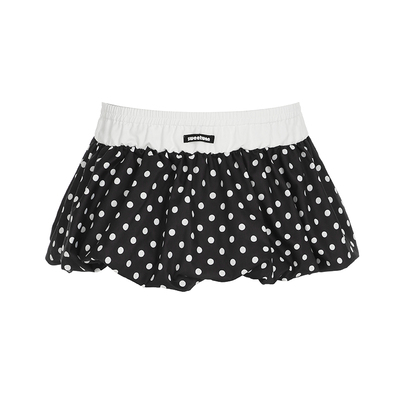 SWEETOWN时尚教主#巴黎风暴复古波点辣妹花苞短裙小众百搭A字半裙