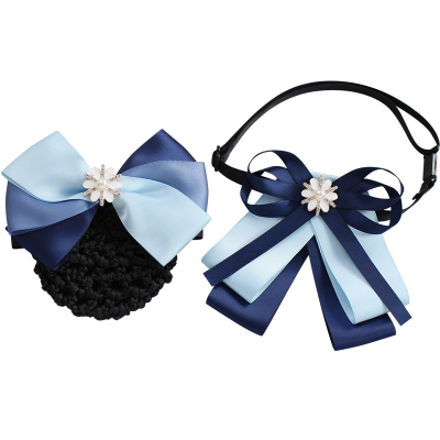 领花女职业头花领结套装建行领饰