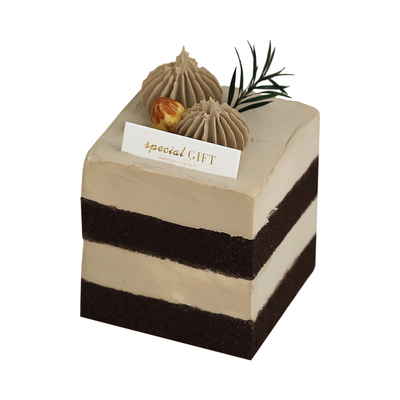 仿真榛子方切奶油夹心蛋糕