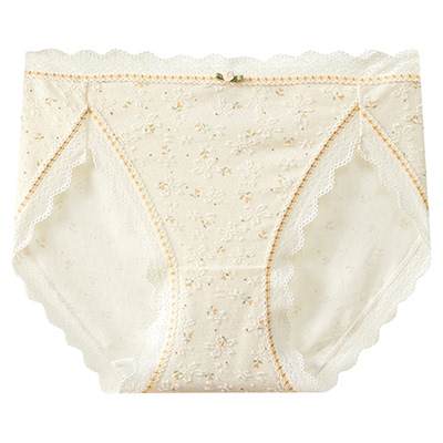 秘语内裤女北岛恋曲无痕透气包臀蕾丝边中腰高开叉三角短裤62103