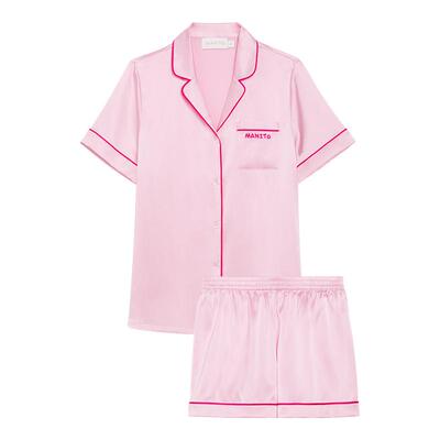 manito桑蚕丝刺绣家居服