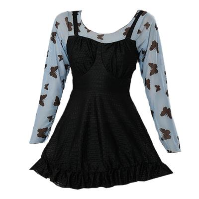 奥思鸟新款女连体裙式平角游泳装