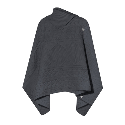 AsGony毛针织衫绞花不对称罩衫