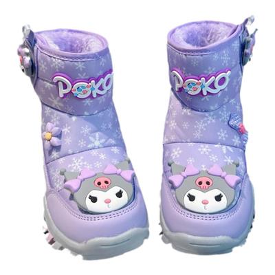 女童冬季皮毛一体保暖雪地靴