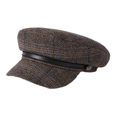 复古显脸小羊毛粗花呢报童帽女