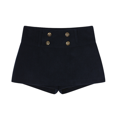 F PROJECT【腿精雕刻家】呢料/灯芯绒双排扣高腰提臀显瘦a字裙裤