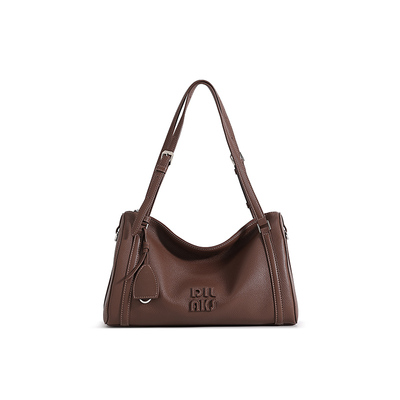 迪莱克丝官方正品牛皮波士顿包