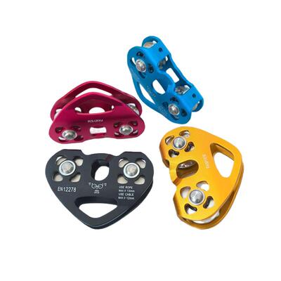 户外攀登滑轮双轴高空吊装运输横渡钢索溜索拓展心形滑轮游乐配件