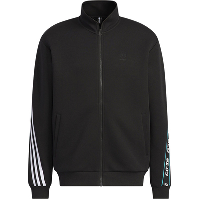 阿迪达斯男士立领宽松条纹外套