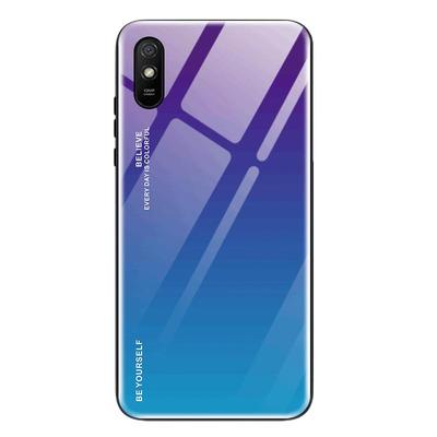 钢化玻璃防摔青紫色个性风软壳