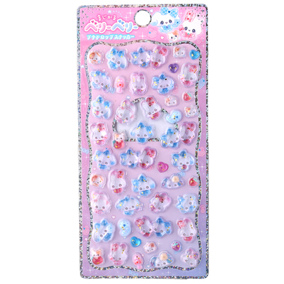 日系可爱动物3D浮雕水晶贴纸